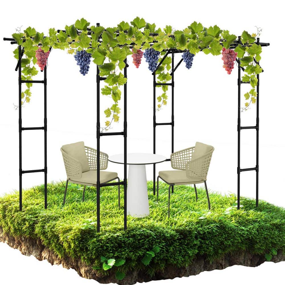 BOZTIY Large Garden Arch Trellis for Climbing Plants 87 in. H x 118 in ...