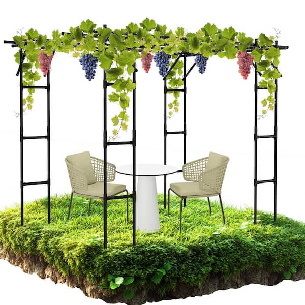 BOZTIY Large Garden Arch Trellis for Climbing Plants 87 in. H x 118 in ...