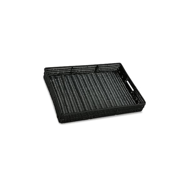 Benjara Black Decorative Tray BM318258 - The Home Depot