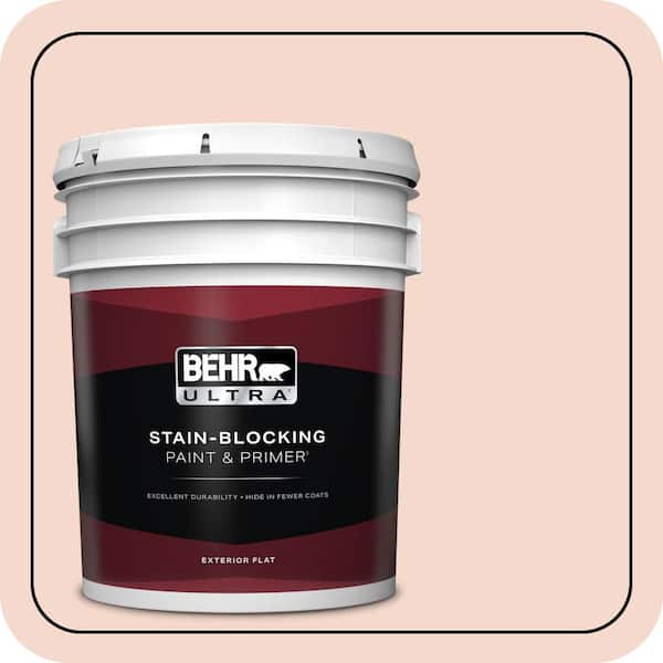 BEHR ULTRA 5 gal. #M190-1 Pink Sea Salt Flat Exterior Paint & Primer ...