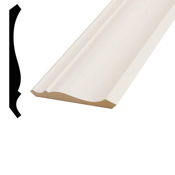 Alexandria Moulding LWM45 9/16 in. D x 5-1/4 in. W Primed MDF Crown ...