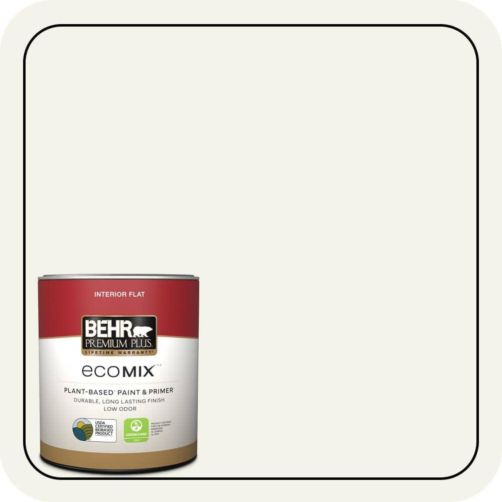 BEHR PREMIUM PLUS 1 qt. #BWC-11 Fresh Popcorn Flat EcoMix Plant-Based ...