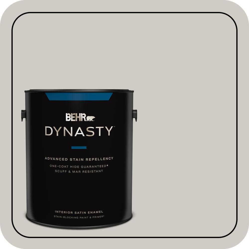 BEHR DYNASTY 1 gal. #PPU26-10 Chic Gray Satin Enamel Interior Stain ...