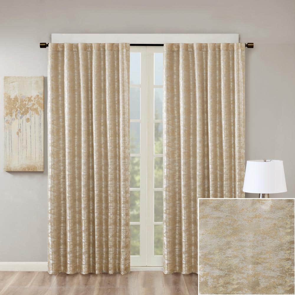Reviews for Sun Smart Odessa Gold Marble Jacquard 50 in. W x 95 in. L ...