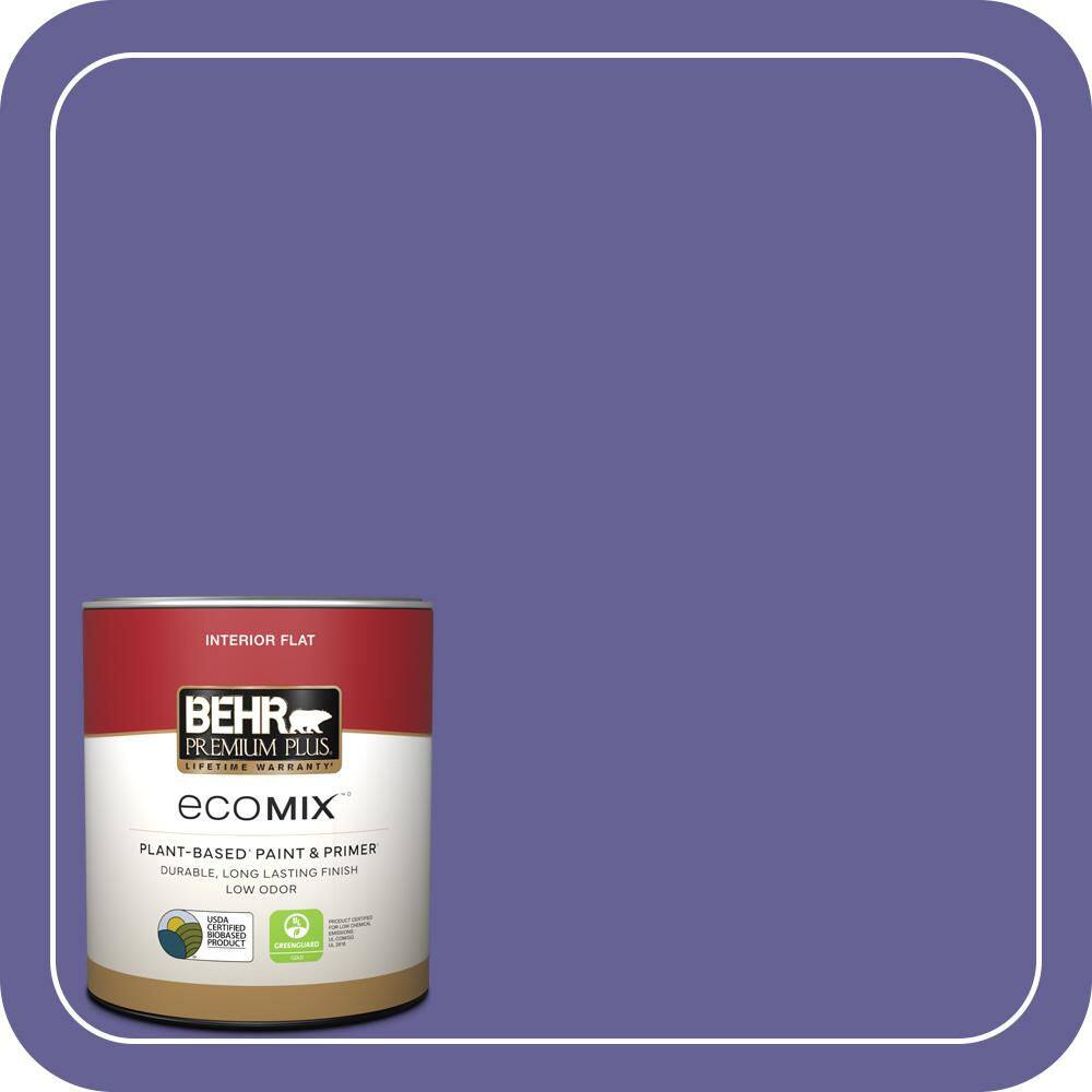 BEHR PREMIUM PLUS 1 qt. #T15-13 Prime Purple Flat EcoMix Plant-Based ...