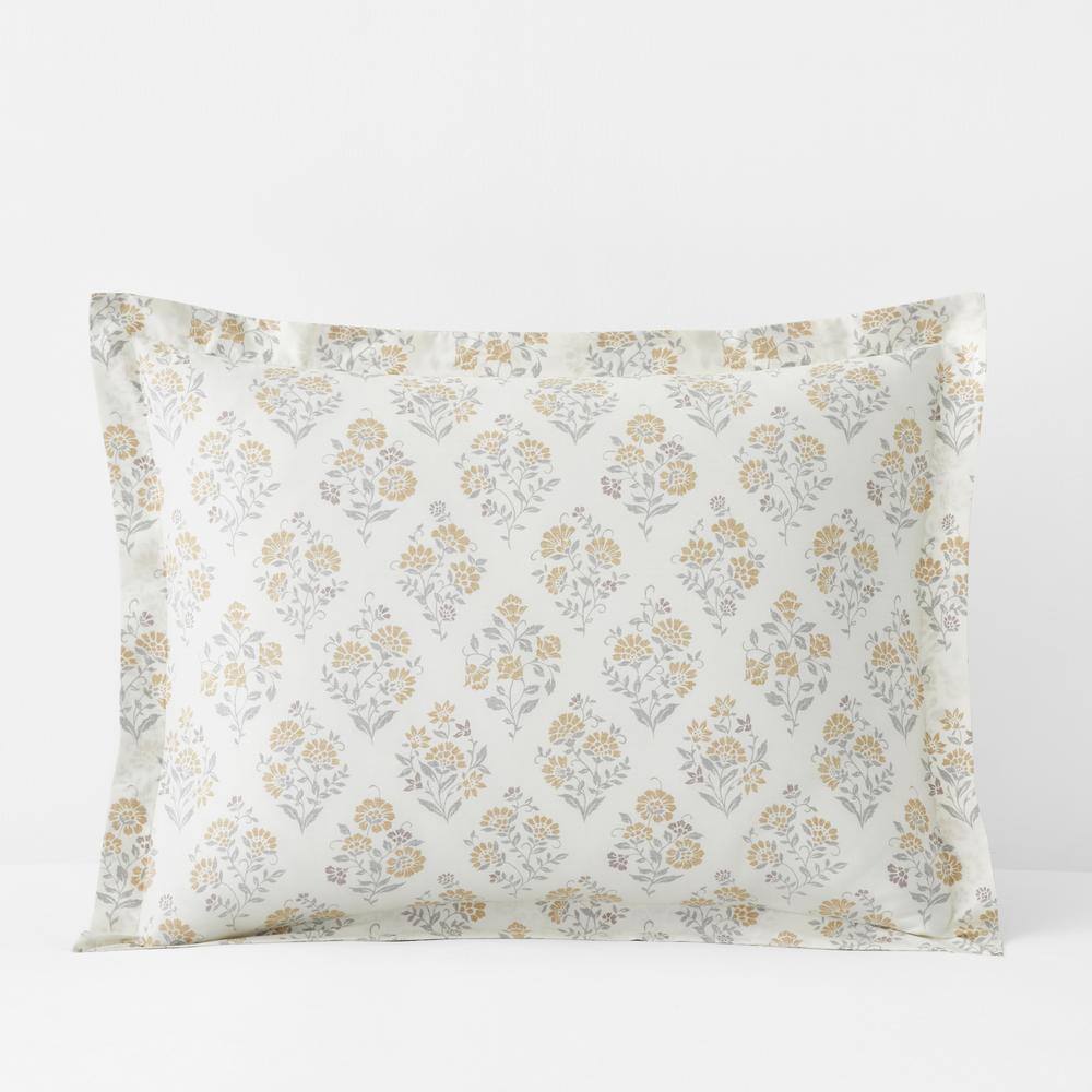 The Company Store Company Cotton Mariel Bouquet Gold Cotton Percale ...