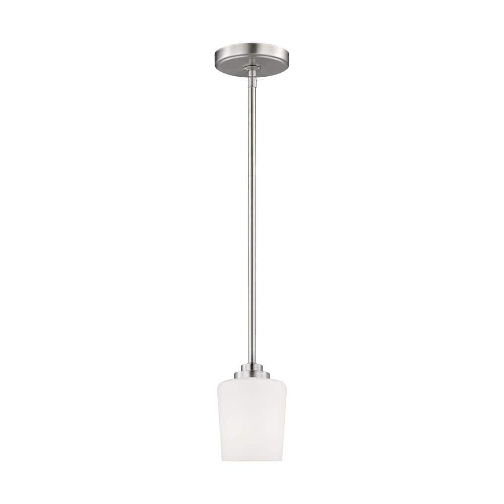 Generation Lighting Windom 1 Light Brushed Nickel Mini Pendant Light