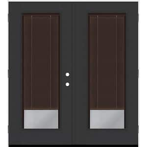 Steves & Sons Legacy 72 in. x 80 in. Full Lite Clear Glass Mocha MB ...