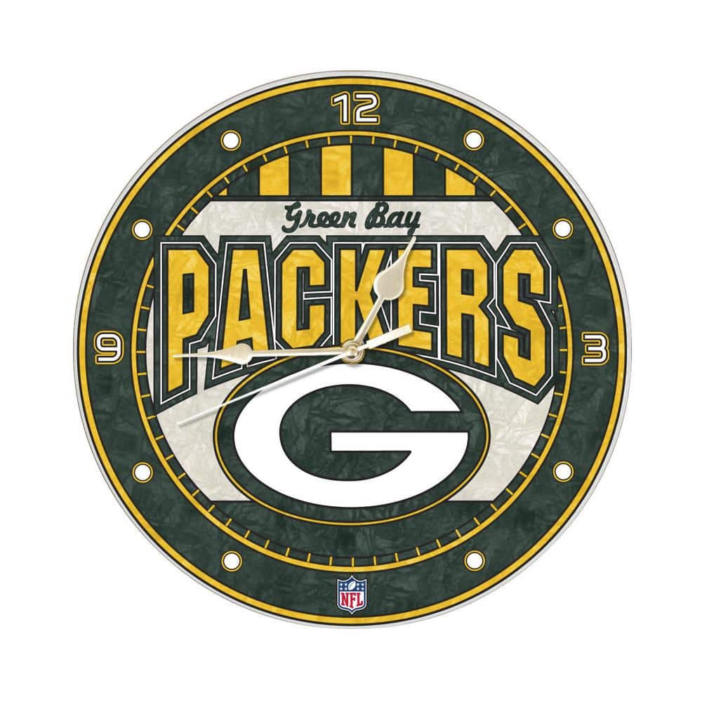 The Memory Company NFL 12 in. Packers Art Glass Clock NFL-GBP-274 - The ...