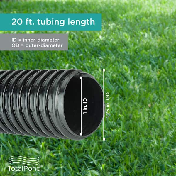 1 Pond Tubing Black 1" Corrugated Pond Tubing Diameter Pool Hose Pond Hose