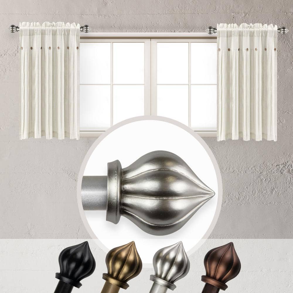 EMOH Pierson 5/8 inch Side Curtain Rod 12-20 inch long (Set of 2 ...