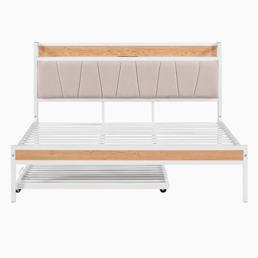 wetiny White Queen Platform Bed D-MF302435AAK - The Home Depot
