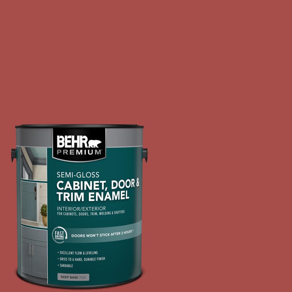 BEHR PREMIUM 1 gal. #HDC-CL-09 Persimmon Red Semi-Gloss Enamel Interior ...