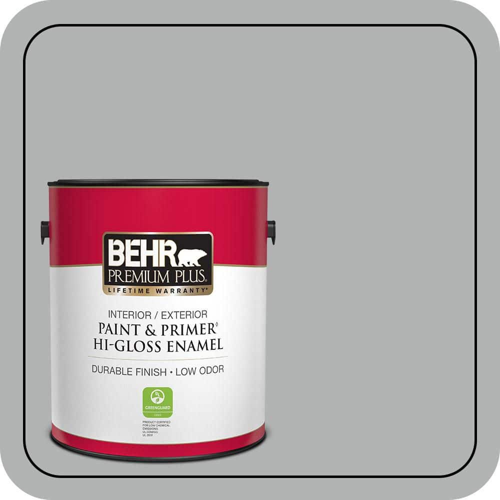 BEHR PREMIUM PLUS 1 gal. #PPU26-08 Silverstone Hi-Gloss Enamel Interior ...