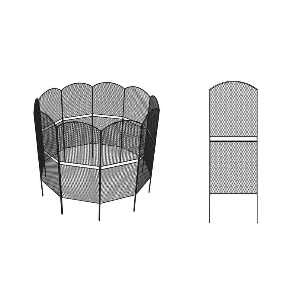 Justincity 13 in. Rustproof Metal Garden Fence Decorative Animal ...