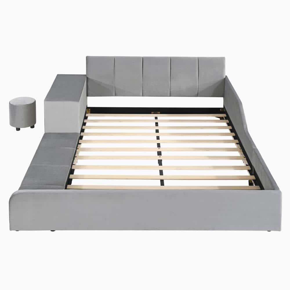 wetiny Gray Full Platform Bed D-SF000111AAE - The Home Depot