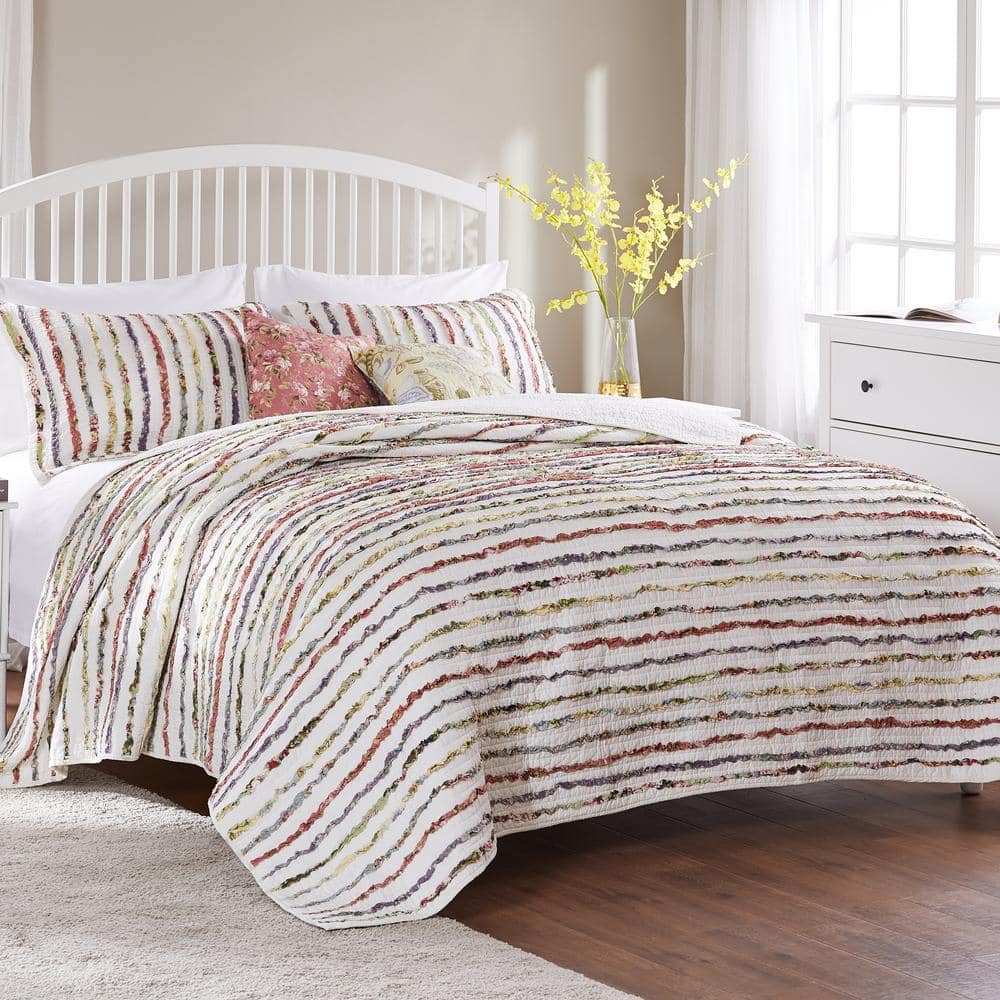 Greenland Home Fashions Bella Ruffle 5-Piece Multi Cotton Full / Queen ...
