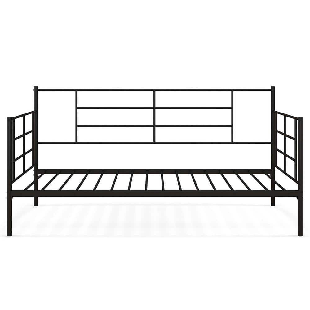 Costway Black Twin Size Metal Daybed Heavy-Duty Sofa Bed Frame Mattress ...