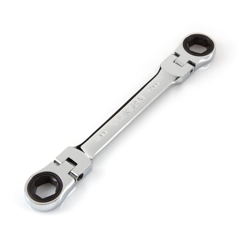 TEKTON 17 mm x 19 mm Flex-Head Ratcheting Box End Wrench WRN76113 - The ...