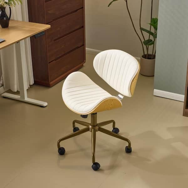 Karl home PU Leather Fabric Curved Adjustable Height with Antique ...
