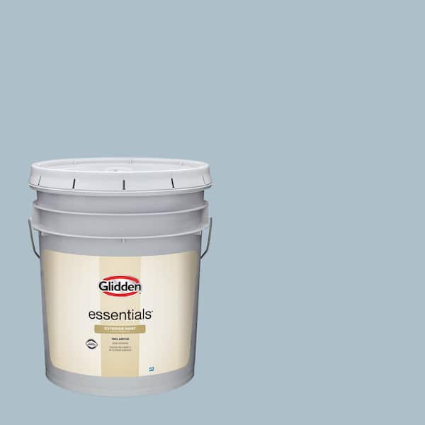 Glidden Essentials 5 gal. PPG1153-4 Chambray Satin Exterior Paint ...