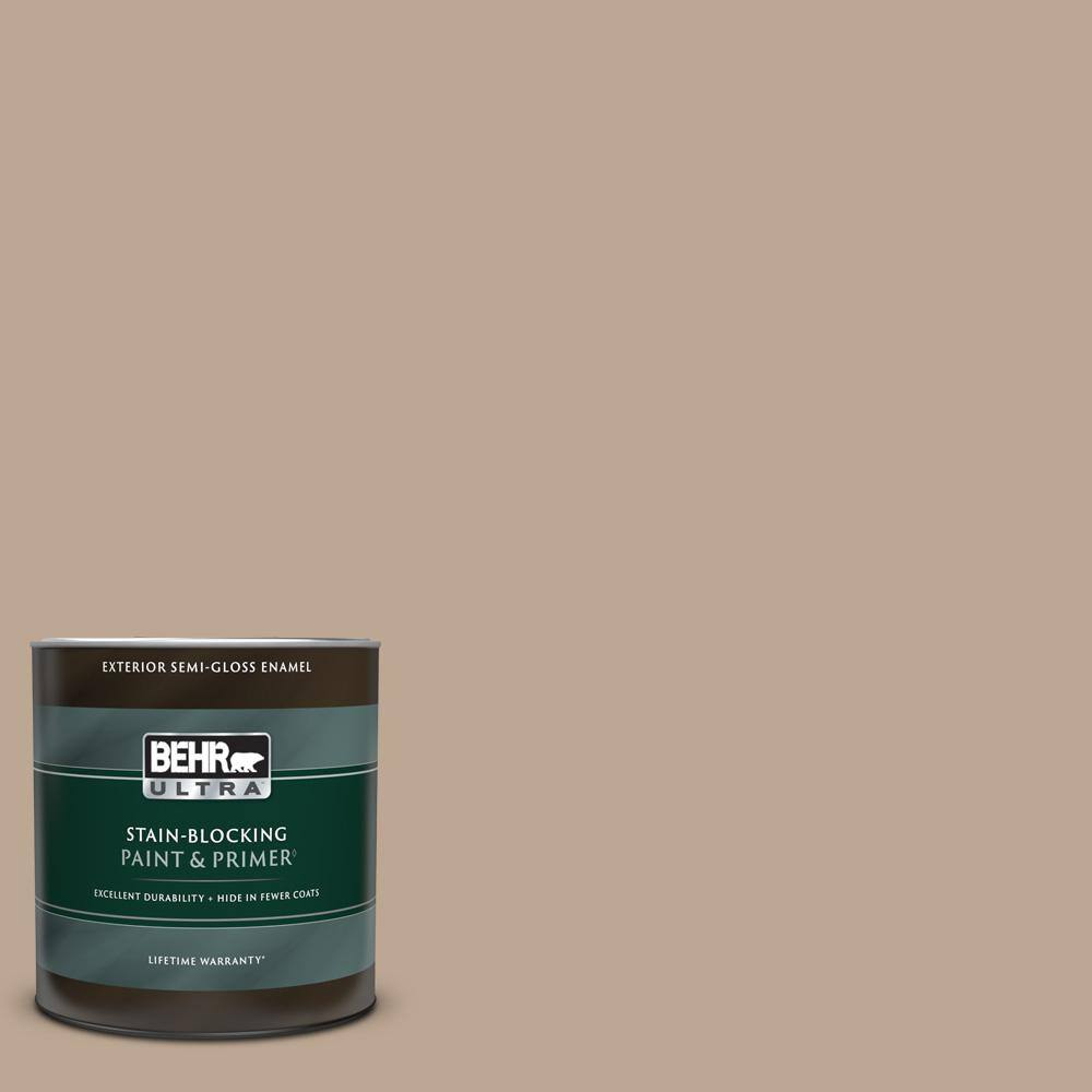 BEHR ULTRA 1 qt. #700D-4 Brown Teepee Semi-Gloss Enamel Exterior Paint ...