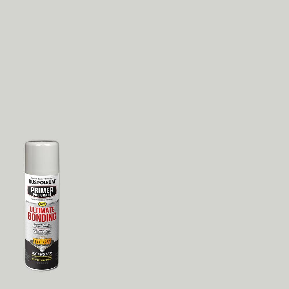 Rust-Oleum 15 oz. Turbo Pro Grade Flat Gray Bonding Primer Spray 372702 ...