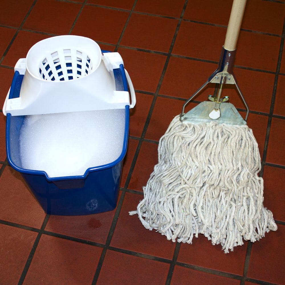 EmscoGroup 6572 Rectangular Mop Bucket With Mop Twister- 15 Quart