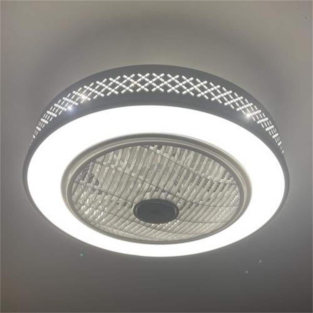 OUKANING 21.6 in. Integrated LED Indoor White Smart Enclosed Ceiling ...