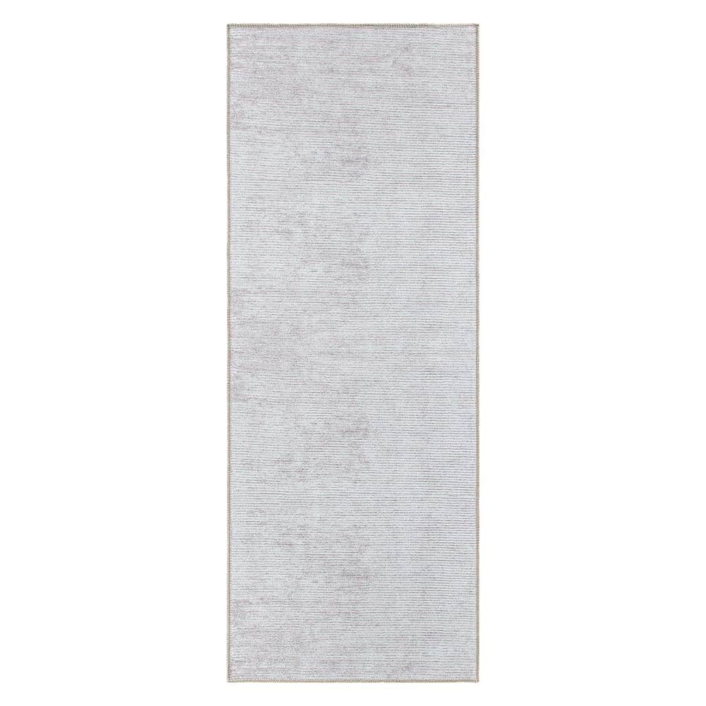 World Rug Gallery Contemporary Distressed Stripe Machine Washable 2'6 ...