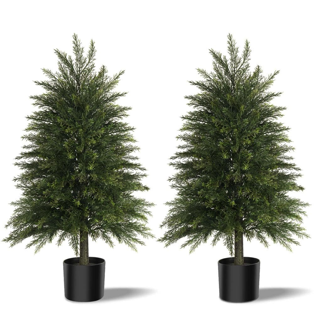 Vitalismo 3 ft. Artificial Cedar Topiary Trees, Fake Cypress Tree, Faux ...
