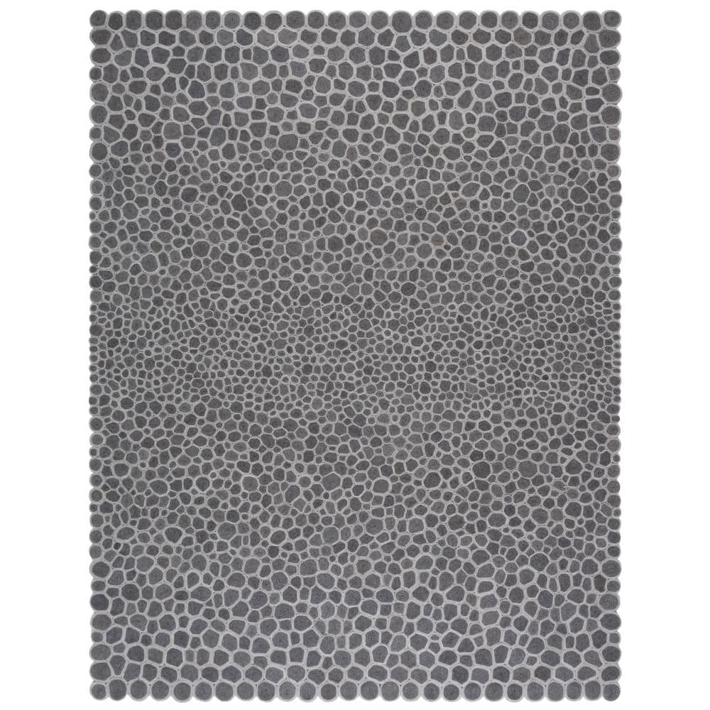 SAFAVIEH Manhattan 8 ft. x 10 ft. Gray Geometric Spots Area Rug MAN475F ...