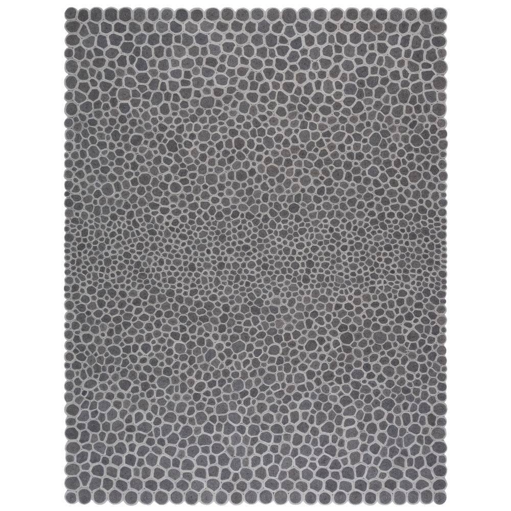 SAFAVIEH Manhattan 9 ft. x 12 ft. Gray Geometric Spots Area Rug MAN475F ...