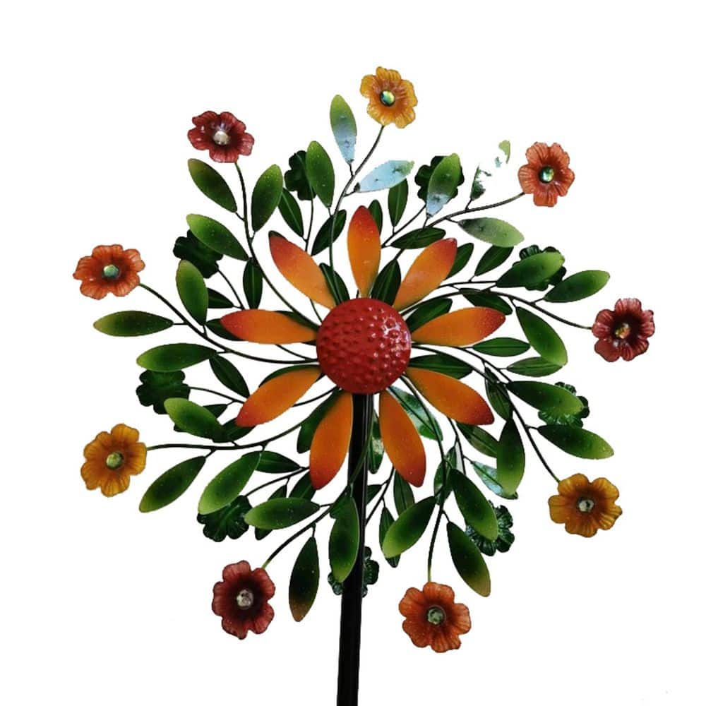 Evergreen 75 in. H multi-Color Metal Dual-Sided Gemstone Wind Spinner ...