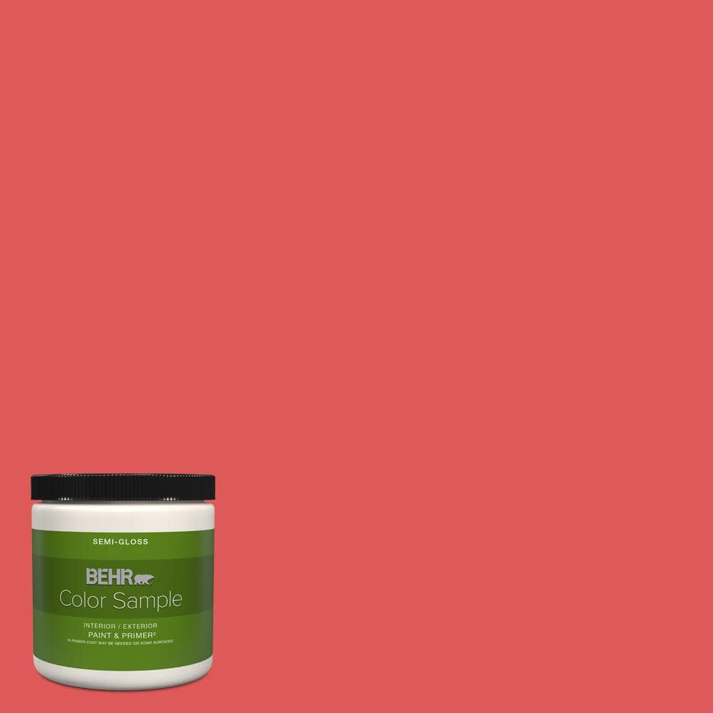 BEHR PREMIUM PLUS 8 oz. #150B-6 Firecracker Semi-Gloss Interior ...