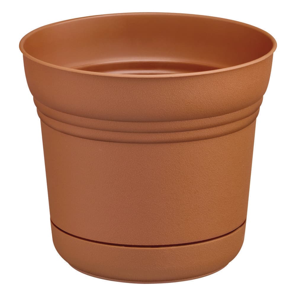Vigoro 7 in. Anne Terra Cotta Plastic Planter (7 in. x 6.5 in.) with ...