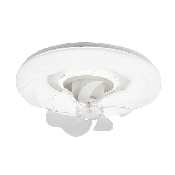 Oaks Aura Bella 20 in. LED Indoor Italian Cream Low Profile Ceiling Fan ...