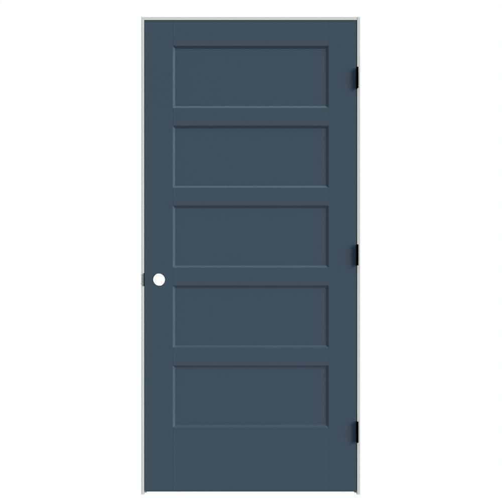 Masonite 36 in. x 80 in. 5-Panel Bayshore Left-Hand Solid Core Night ...