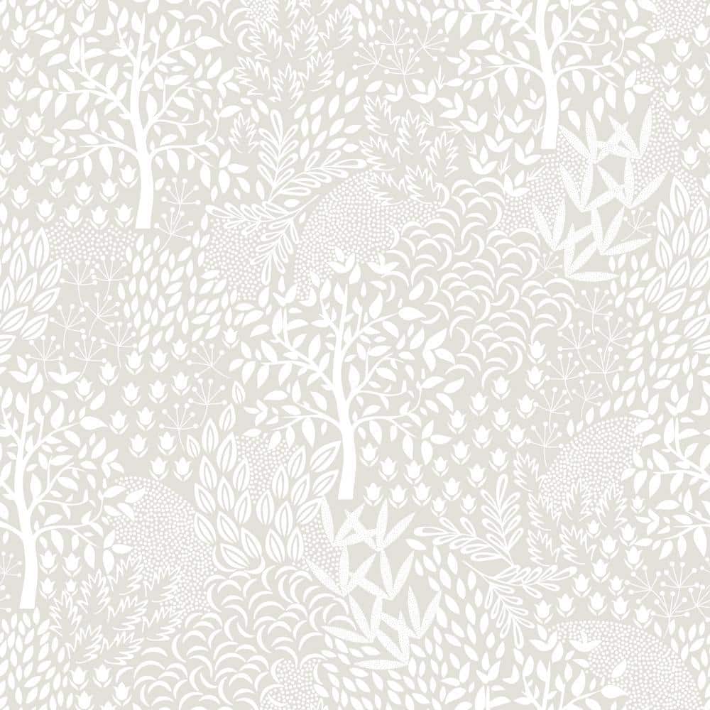 Tempaper Woodland Fantasy Folk White Peel and Stick Wallpaper Sample ...