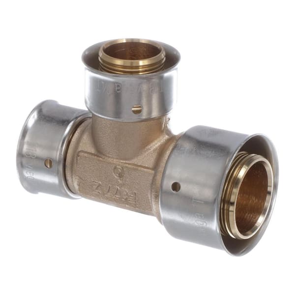 Viega PureFlow 1 in. x 3/4 in. x 3/4 in. Press Zero Lead Bronze Tee (10 ...