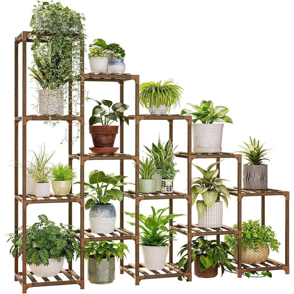 Corner Plant Stand, Indoor and Outdoor Wood Plant Stand, Ladder Plant ...