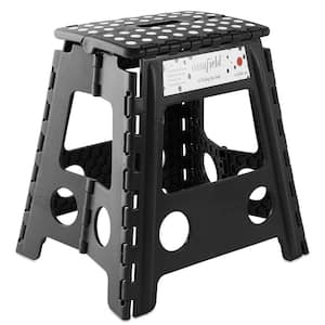 Casafield 1-Step 16 in. Black Plastic Step Stool, (2.33 ft. Reach ...
