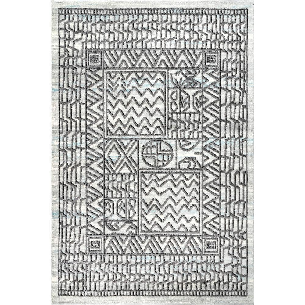 nuLOOM Joannie Contemporary Abstract Patterned Beige 8 ft. x 10 ft ...
