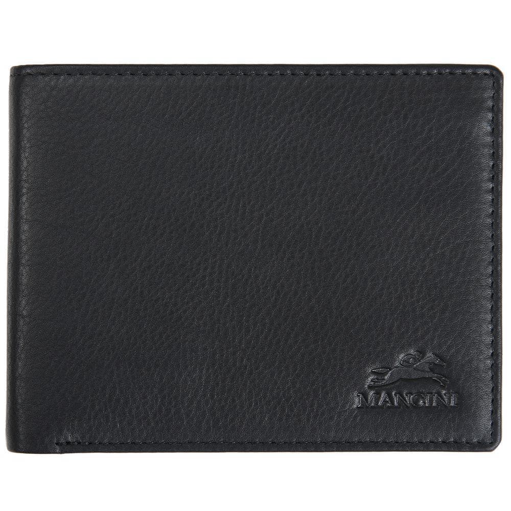 MANCINI Monterrey Collection Black Leather RFID Secure Billfold Wallet ...