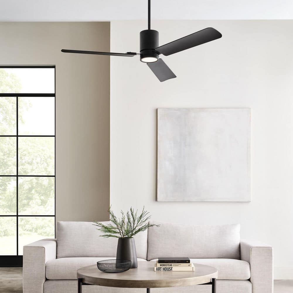 Generation Lighting Fan Cleancut Smart 54 in. Indoor/Outdoor Midnight ...