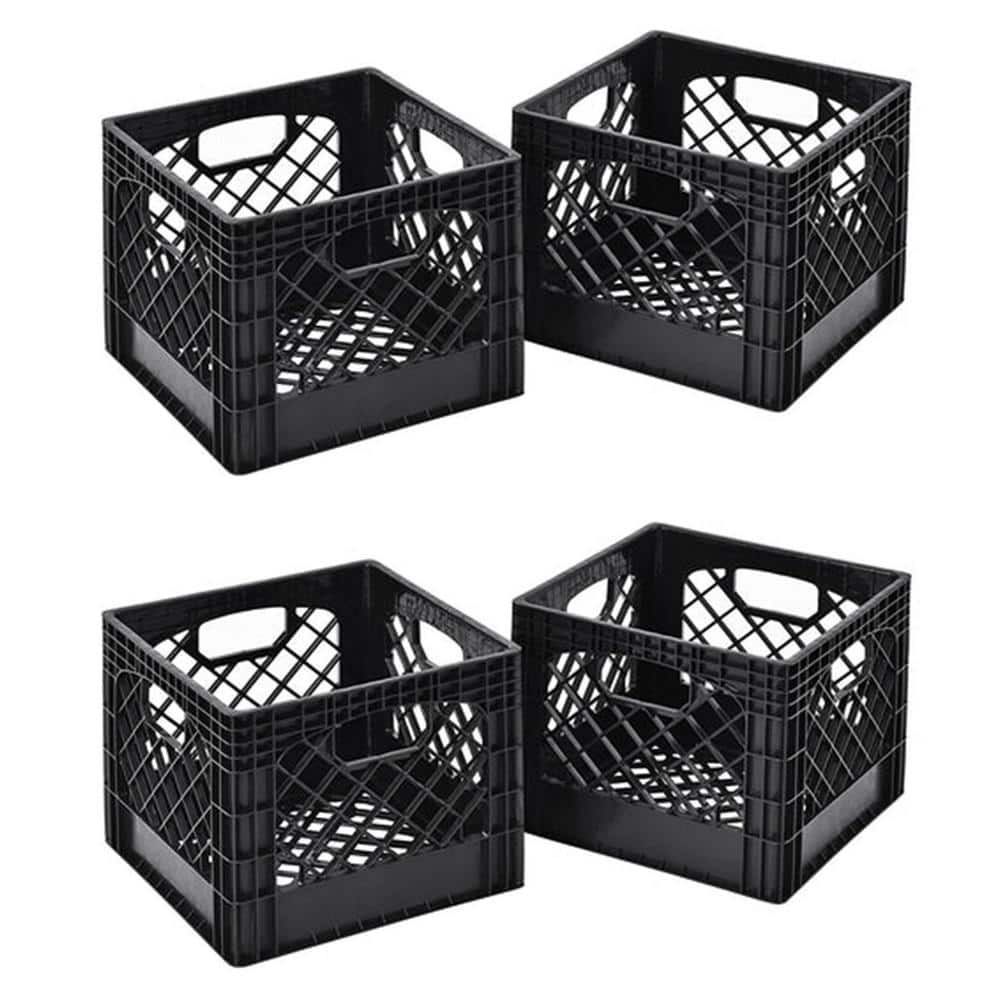 Juggernaut Storage 16 qt. Storage Box in Black with Handles (2-Pack) 2 ...