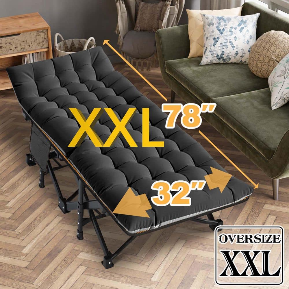 BOZTIY XXL Folding Camping Cot 78 in. L x 32 in. W Oversized Large ...