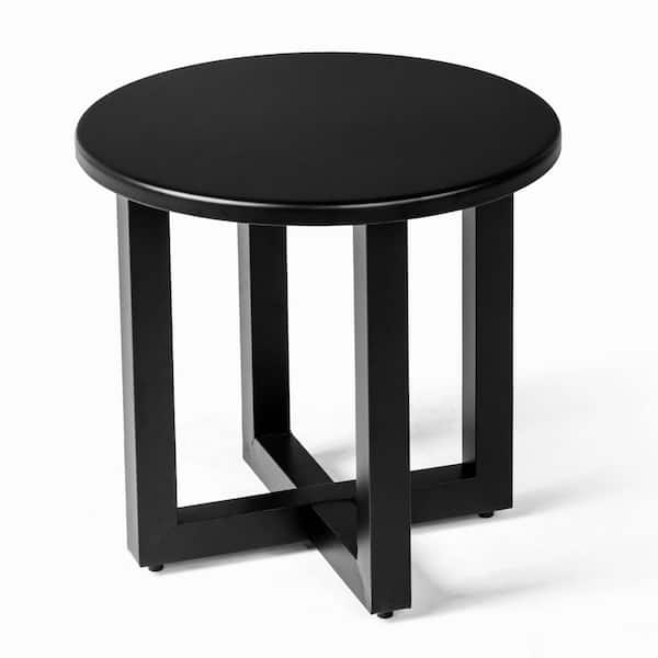 Karl home Patio Black Round Metal Side Table K1G56001438 - The Home Depot