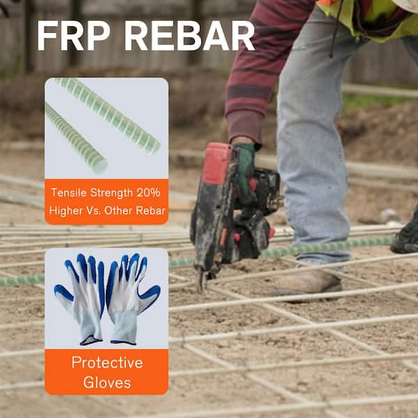 Wellco 1/4 in. x 72 in. #2 Nature Surface FRP Rebar (12-Pack) RB1472W12 ...