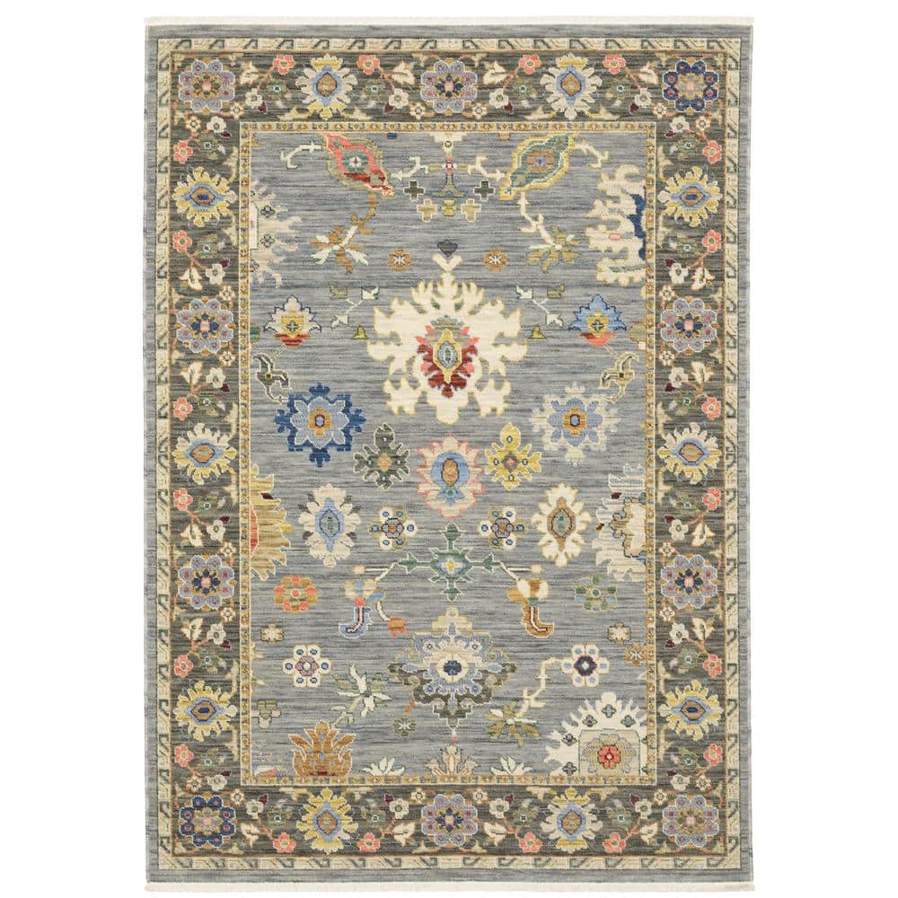 AVERLEY HOME Lavista Blue/Multi-Colored 7 ft. x 10 ft. Classic Persian ...